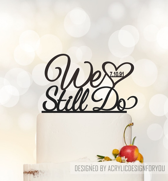 Wedding Cake Topper With Wedding Date Anniversary Cake - Etsy