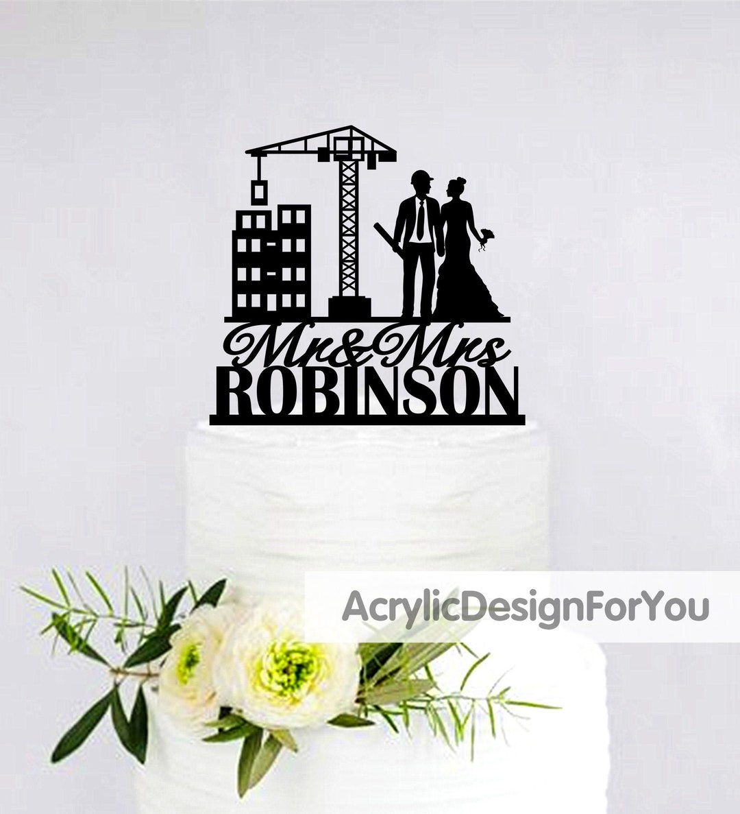 Engineer Wedding Cake Topper | Custom Constructor Cake Topper ...