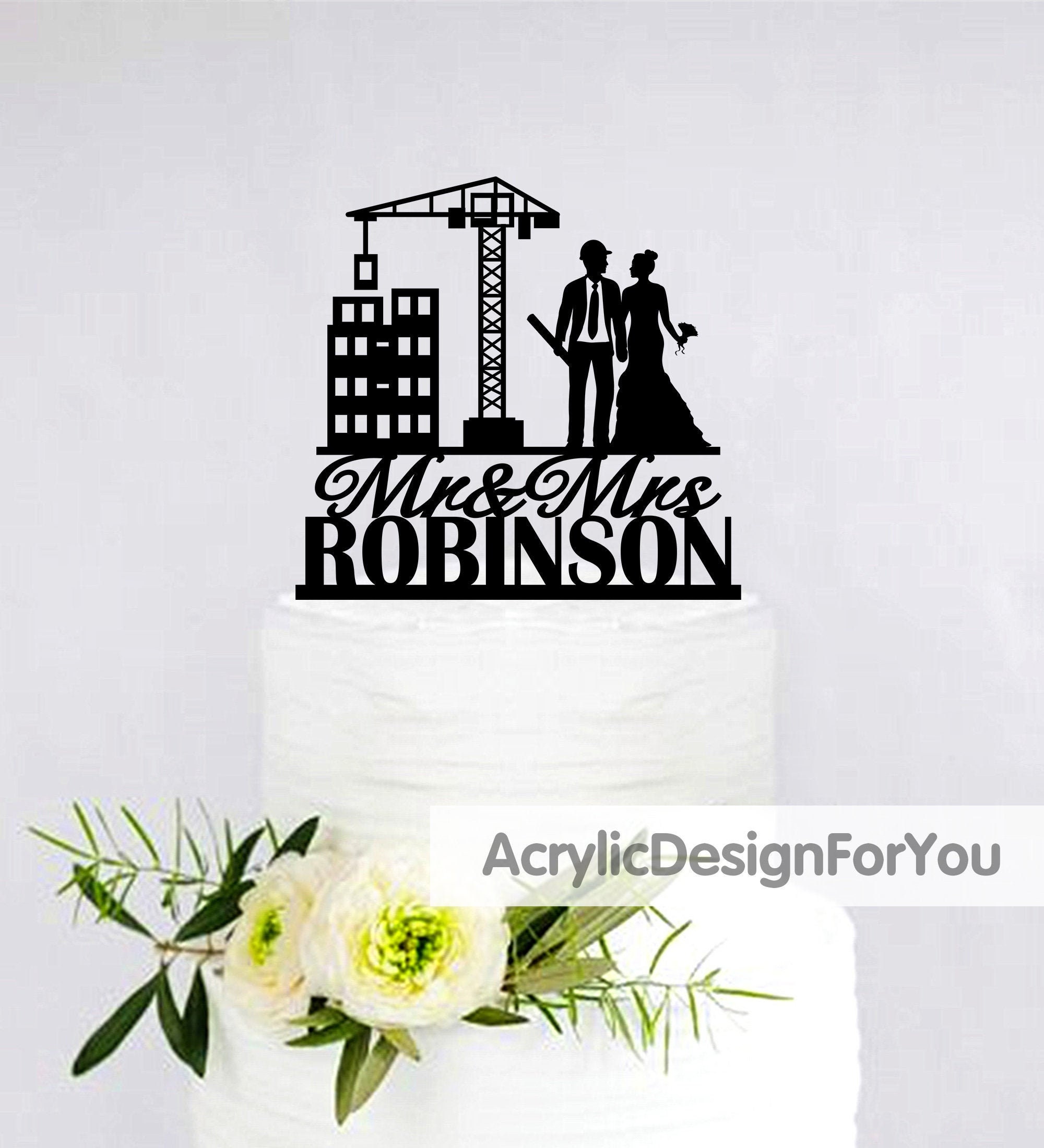 Engineer Wedding Cake Topper Custom Constructor Cake Topper | Etsy