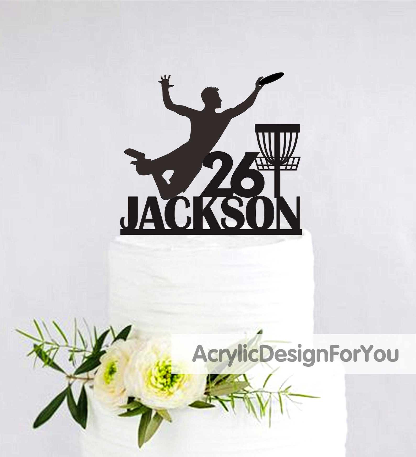 Frisbee Cake Topper | Frisbee Golfer Birthday Cake Topper | Frisbee ...