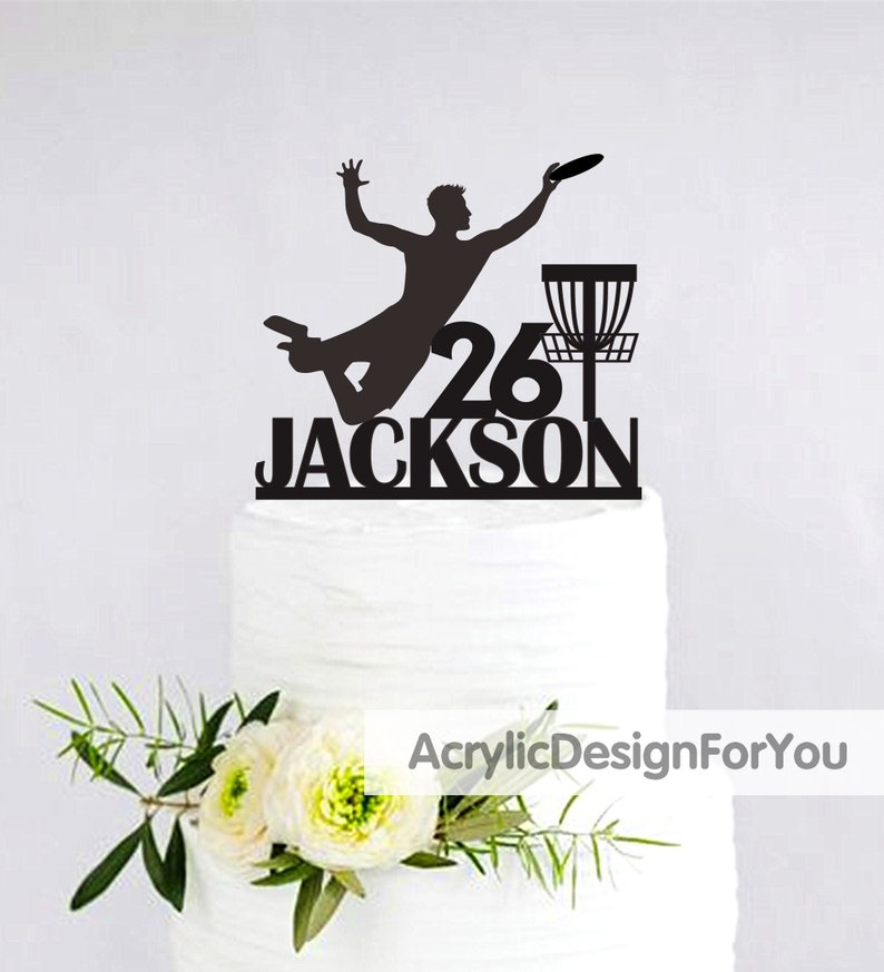 Frisbee Cake Topper | Frisbee Golfer Birthday Cake Topper | Frisbee ...
