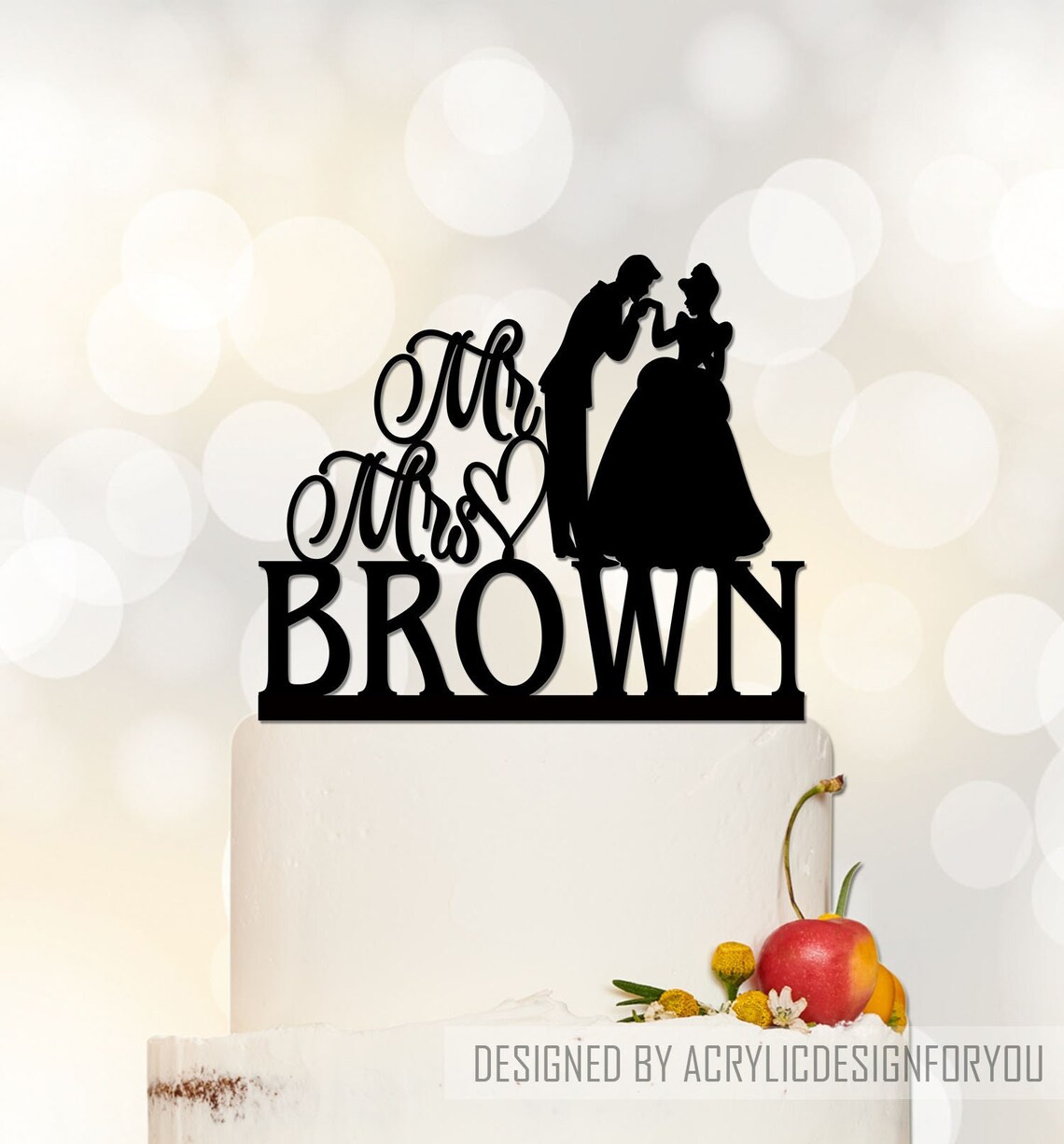 Disney Wedding Cake Topper Cinderella Cake Topper Princess | Etsy