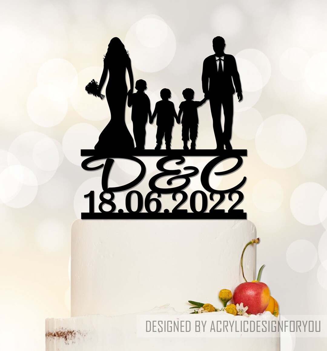 Family Cake Topper, Family Wedding Cake Topper, Couple Cake Topper ...