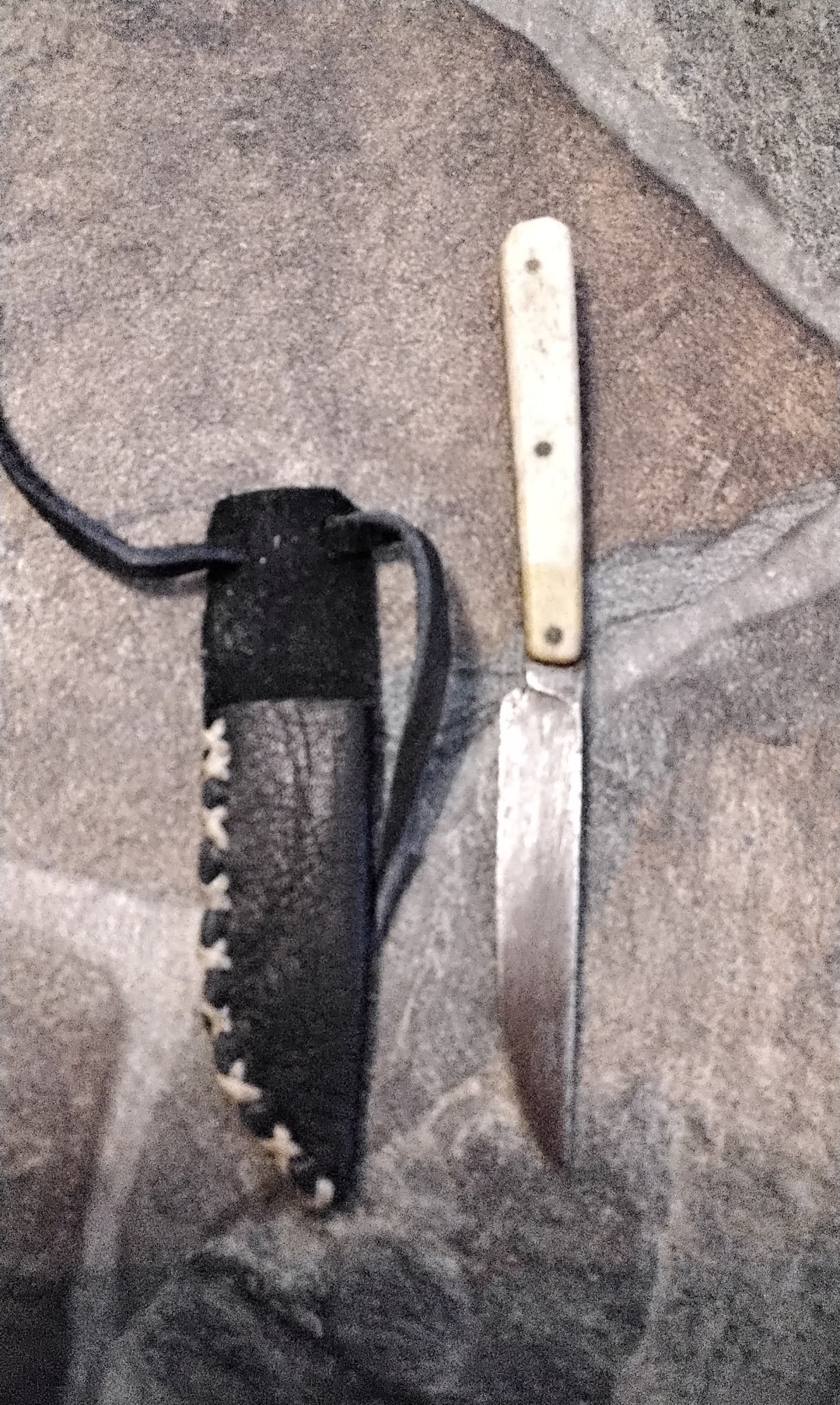 Native American Style Bison Buffalo Rib Bone Knife With Bison Buffalo ...