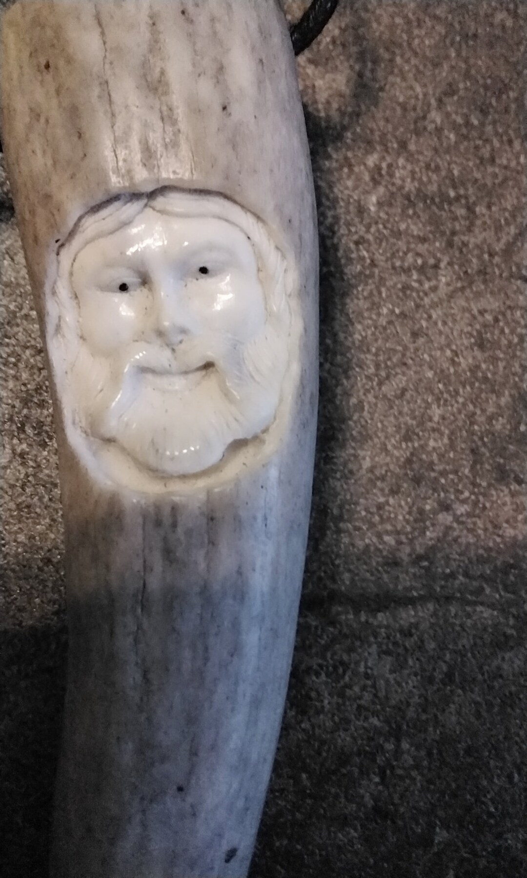 Mountain Man Face Carved Deer Antler Tip Necklace - Etsy