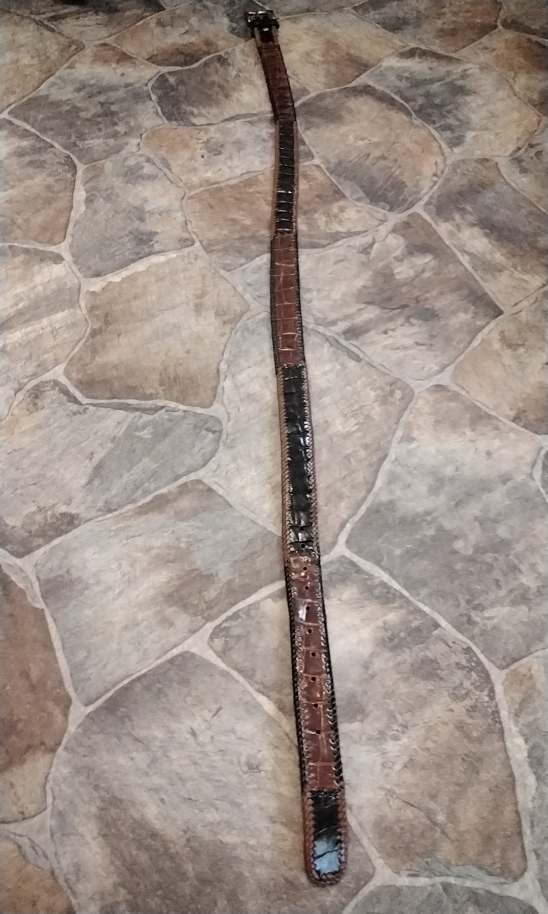 Alligator Skin Belt Hand Laced With Buckle Handmade One of A Kind Size ...