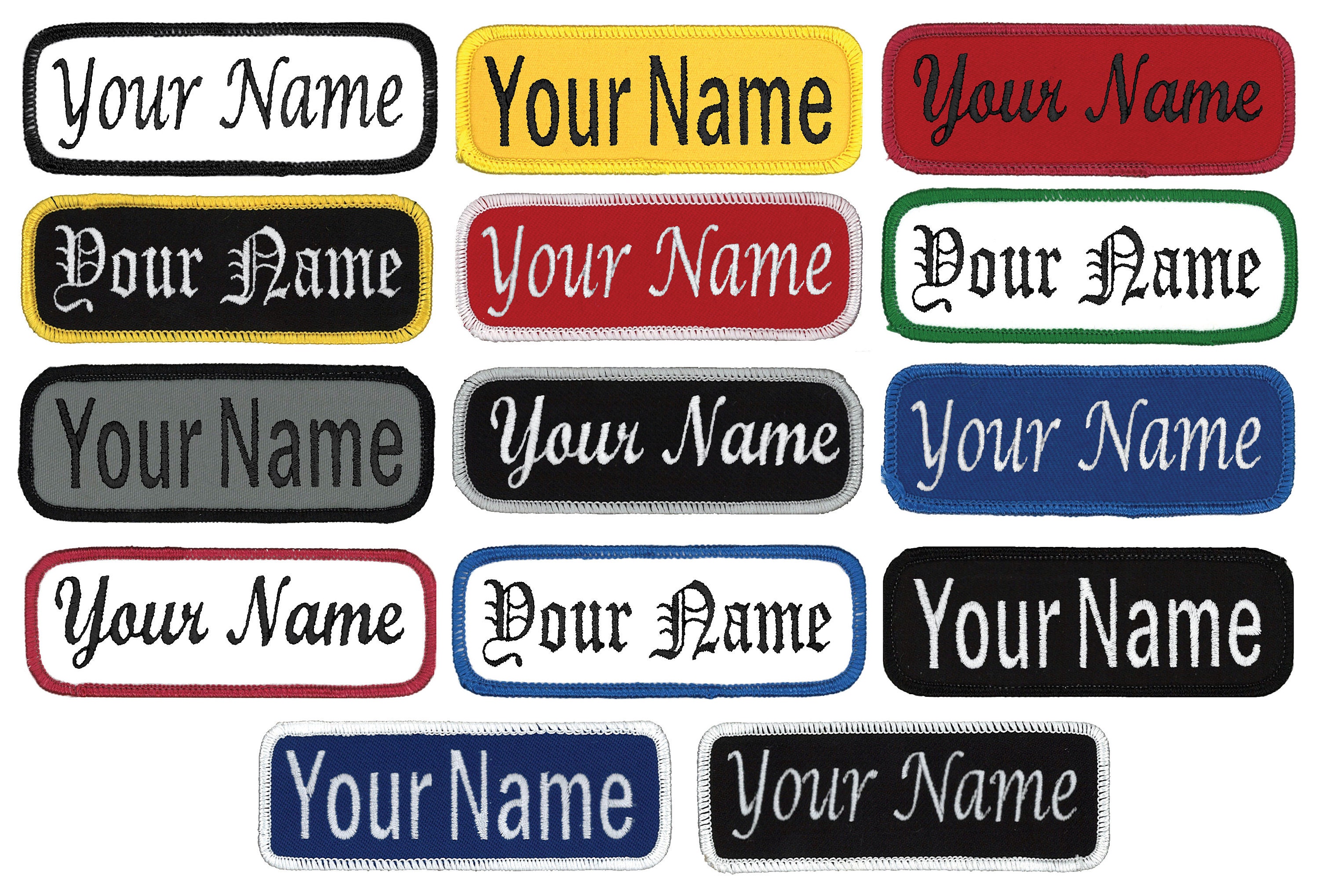 Name Tag Personalized and Embroidered 4" Wide x 1.5" Tall-Multiple ...