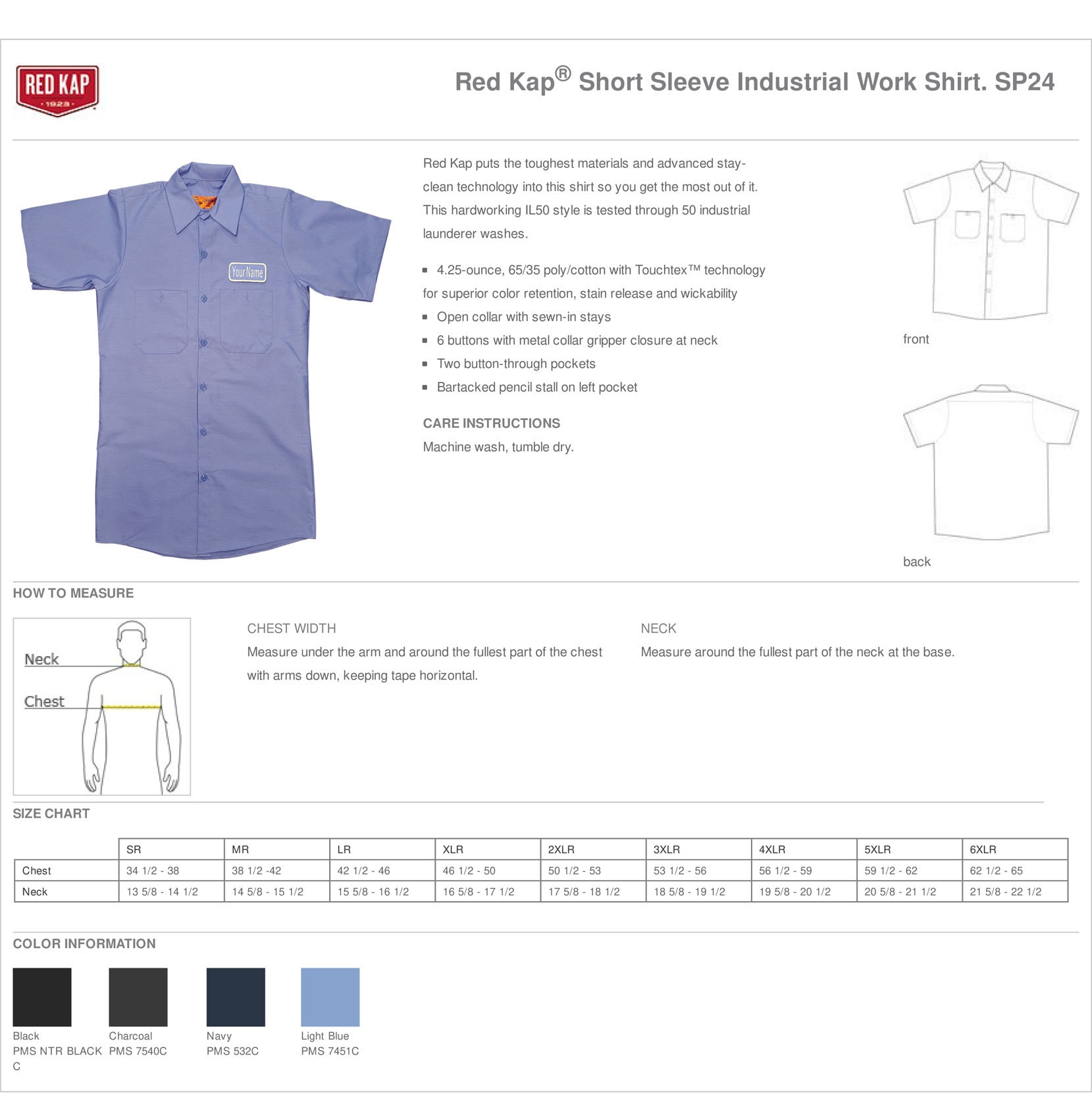 Uniform Workshirt With Custom Embroidered Name Patch. Multiple - Etsy