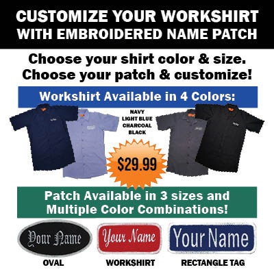 Uniform Workshirt With Custom Embroidered Name Patch. Multiple - Etsy