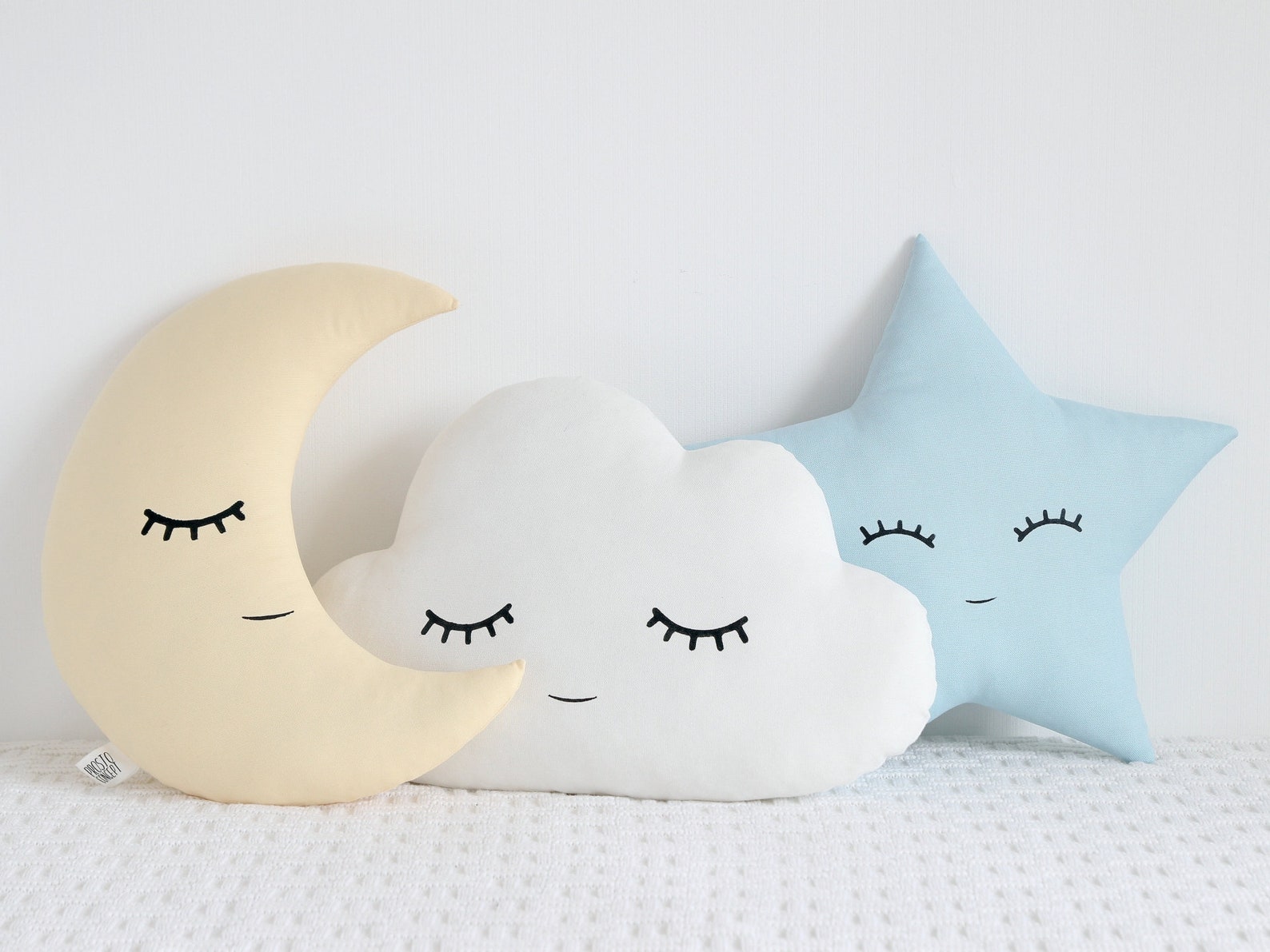 Pale Yellow Crescent Moon Cushion for Nursery Decor, Baby Shower Gift ...