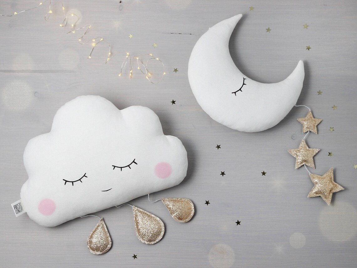 Baby Cloud Mobile ~ Crescent Moon Mobile ~ Nursery Decor - Etsy