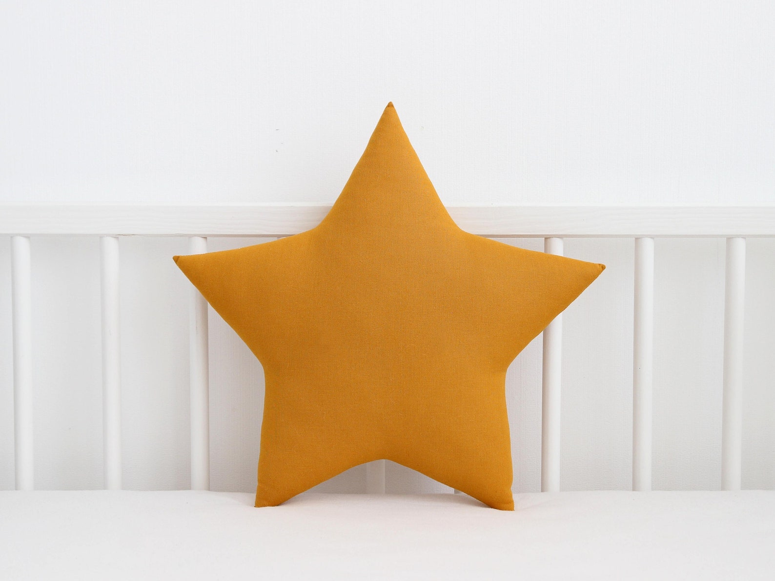 Mustard Star Cushion for Nursery Decor, Dreamy Baby Pillow Shower Gift ...