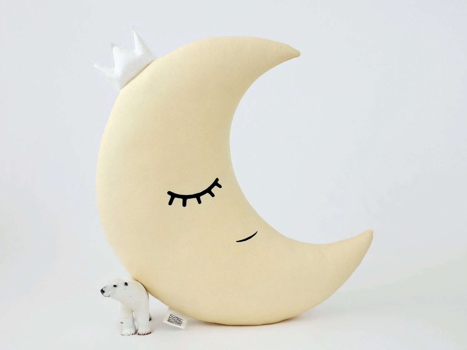 Pale Yellow Crescent Moon Cushion for Nursery Decor, Baby Shower Gift ...