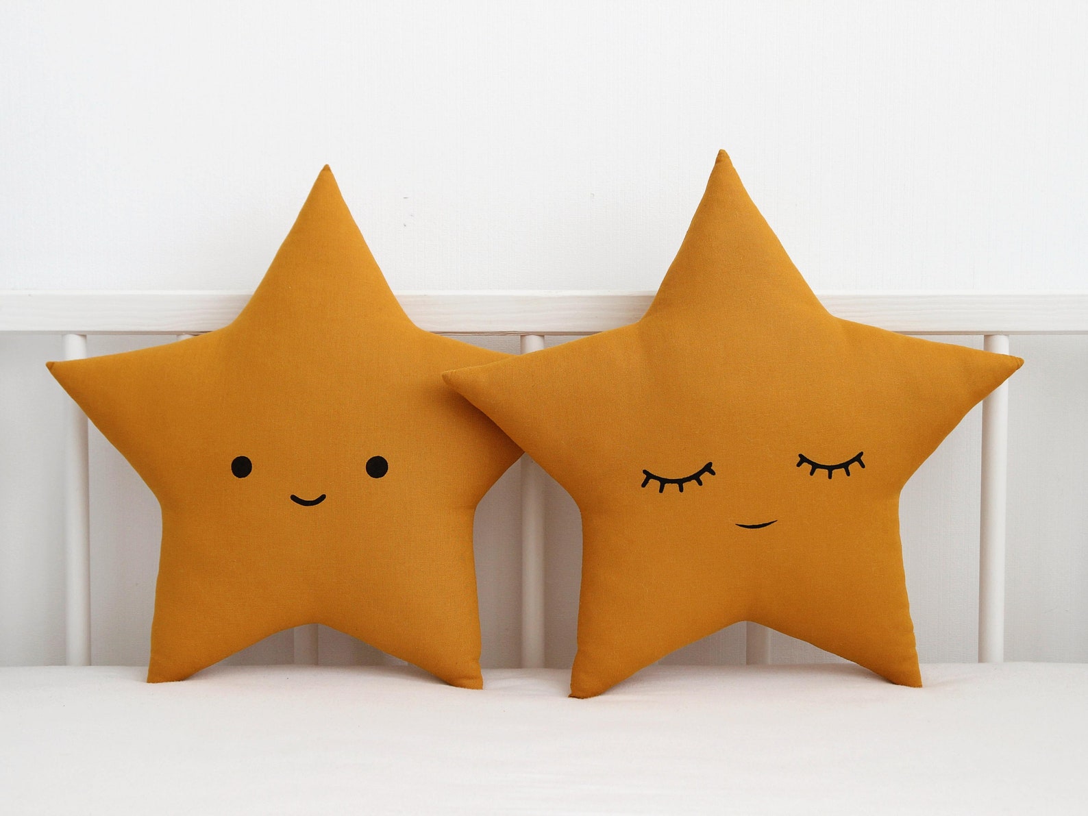 Mustard Star Cushion for Nursery Decor, Dreamy Baby Pillow Shower Gift ...