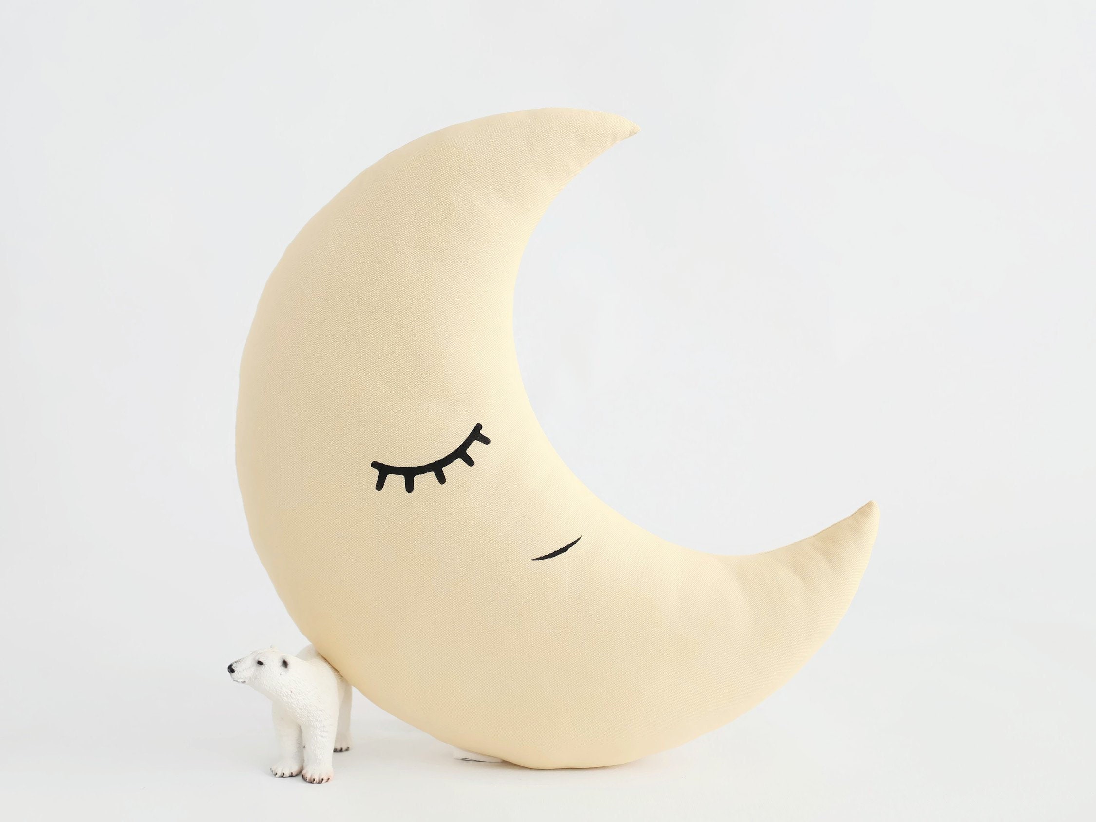 Pale Yellow Crescent Moon Cushion for Nursery Decor, Baby Shower Gift ...