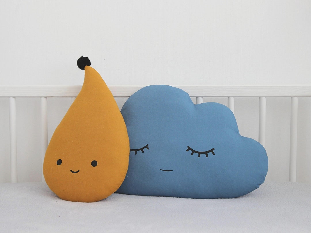 Nursery Decorative Pillow Set, Kids Cushion Raindrop and Cloud Baby ...