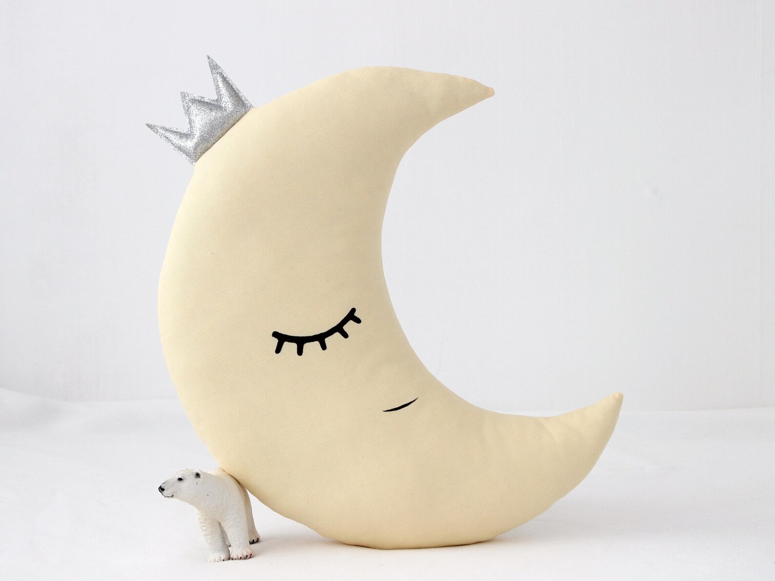 Pale Yellow Crescent Moon Cushion for Nursery Decor, Baby Shower Gift ...