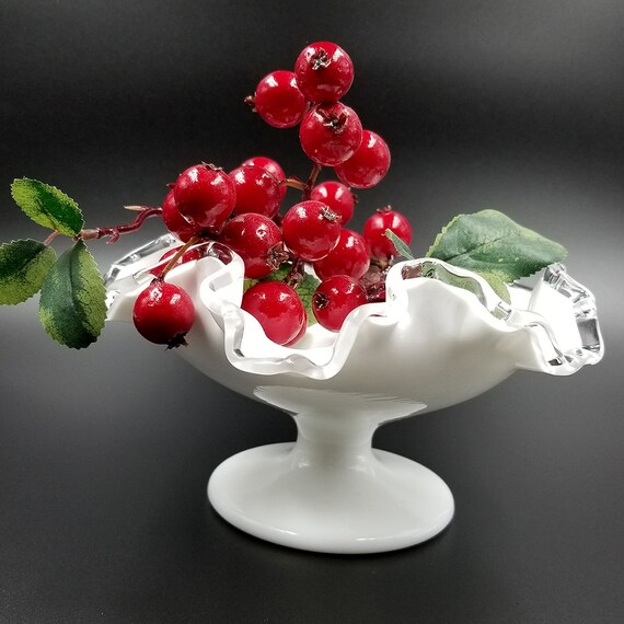 Fenton Silvercrest Footed Compote - Etsy