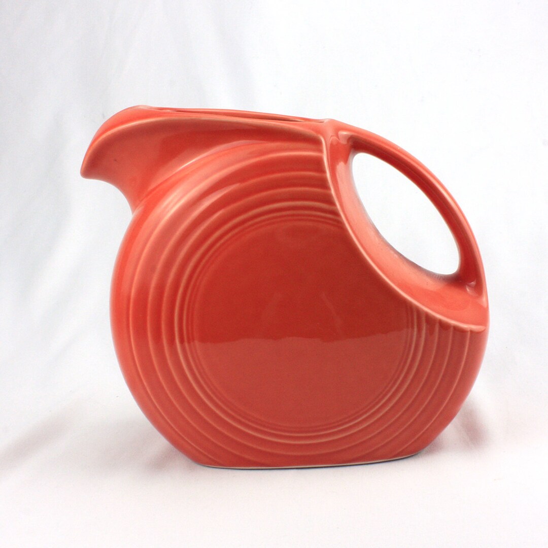 Old Original Red Fiestaware Disc Water Jug / Pitcher - Etsy
