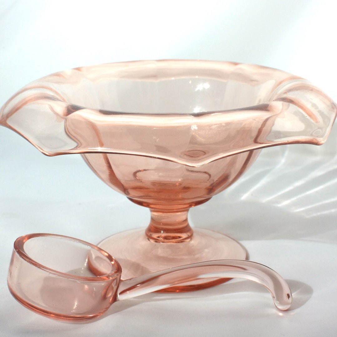 Imperial Glass Pink Mayonnaise Bowl and Ladle, Pink Molly Number 727 - Etsy