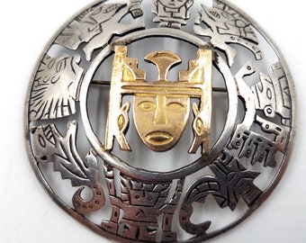 Gold Aztec Pendant - Etsy