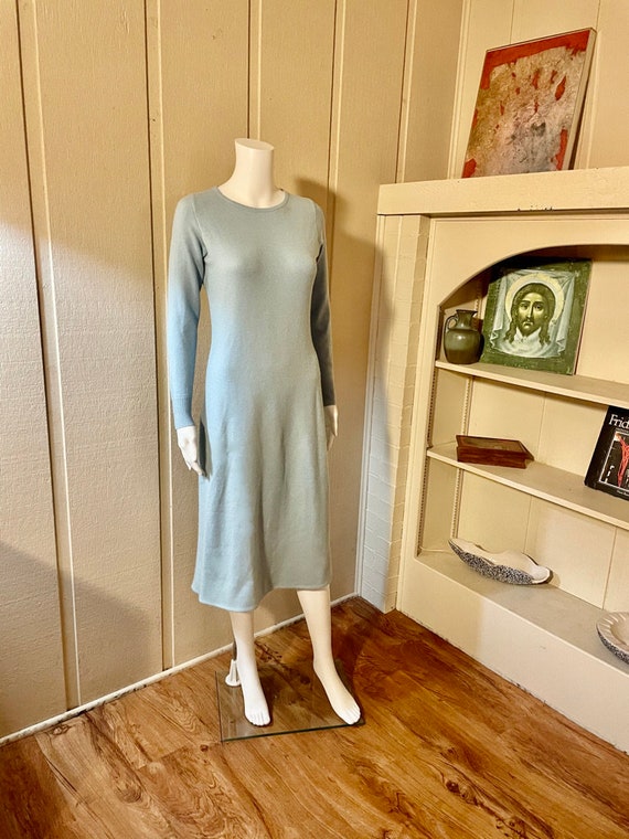 Authentic Halston Iconic 1970s Cashmere Dress Powder Blue 70s | Etsy