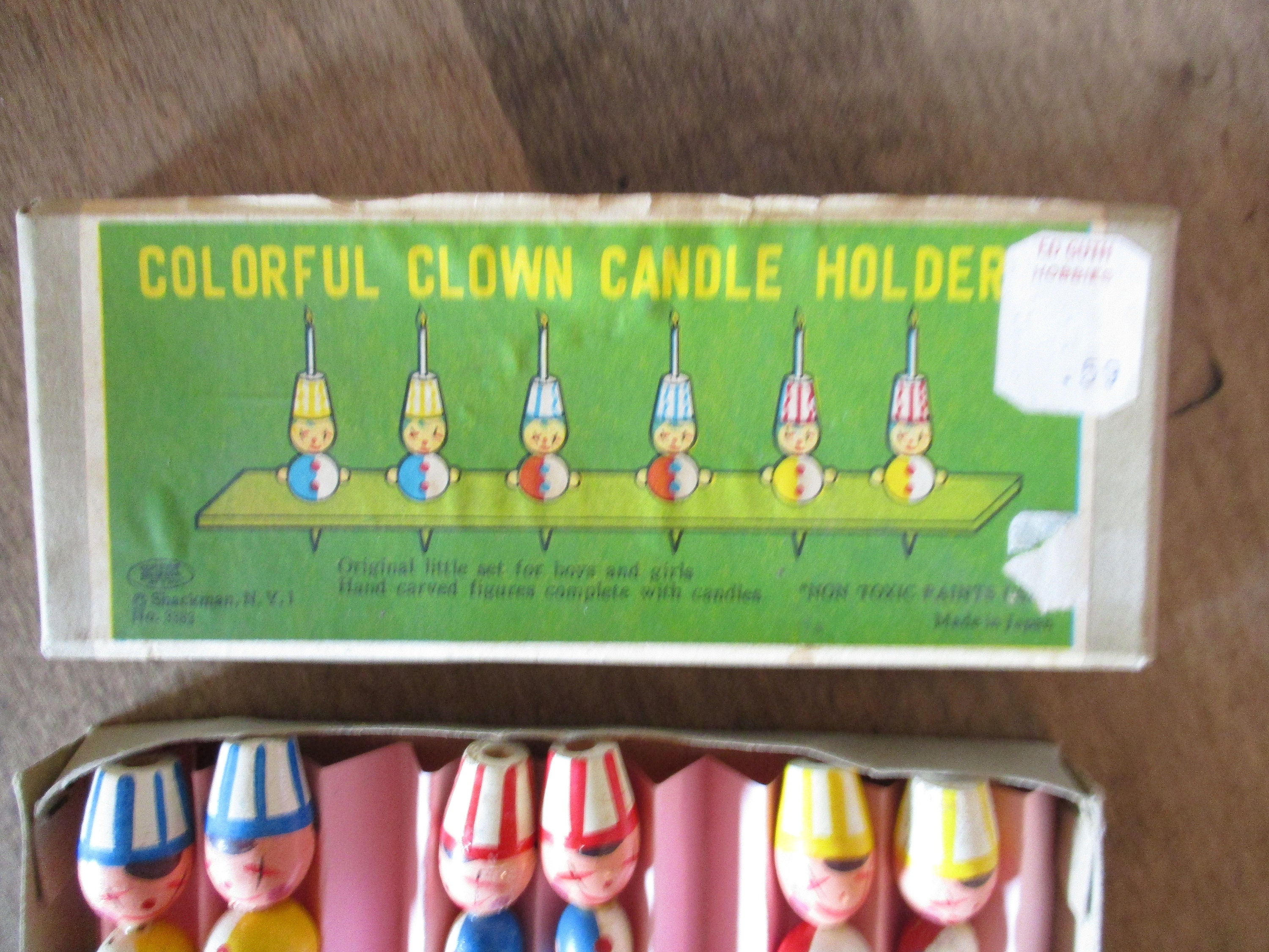 Colorful Clown Candle Holders Original Box 6 Lot Shackman Co | Etsy