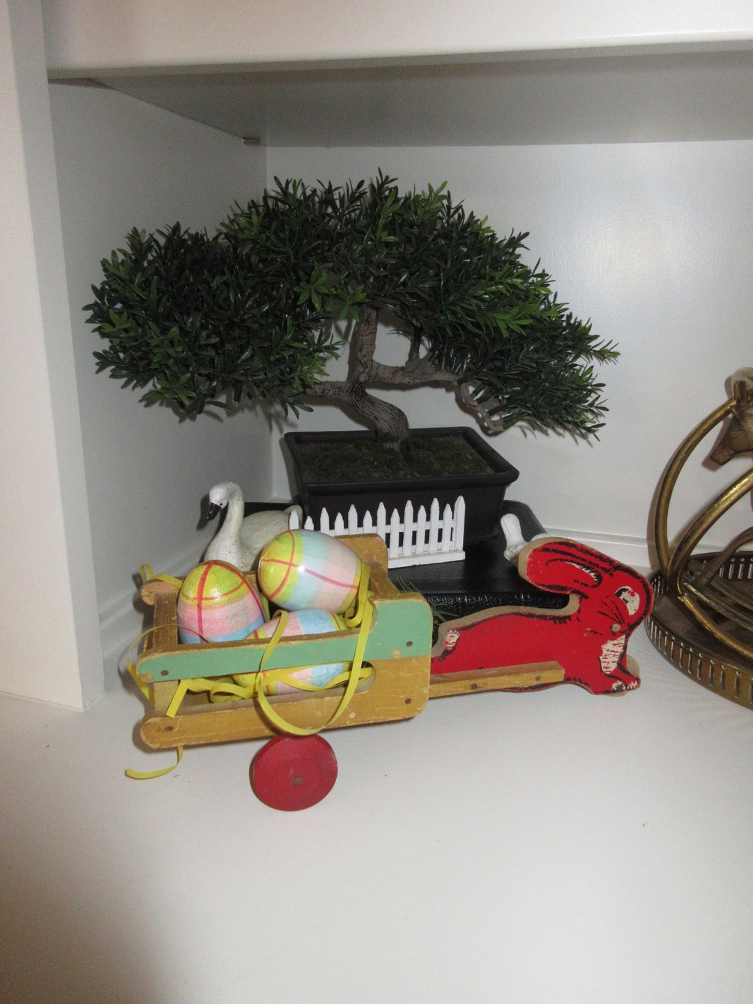 Easter Bunny Rabbit Wooden Easter Cart Handmade, Add Easter Eggs for ...