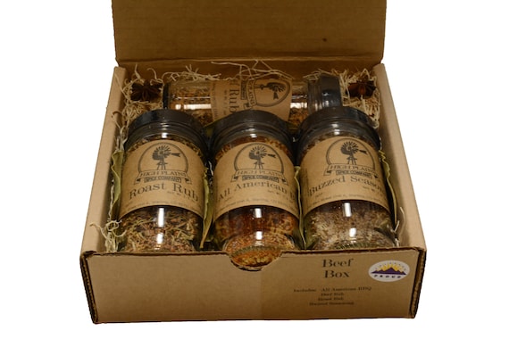 Beef Box BBQ Rub and Baking Spices Gift Set of 4 Gourmet - Etsy