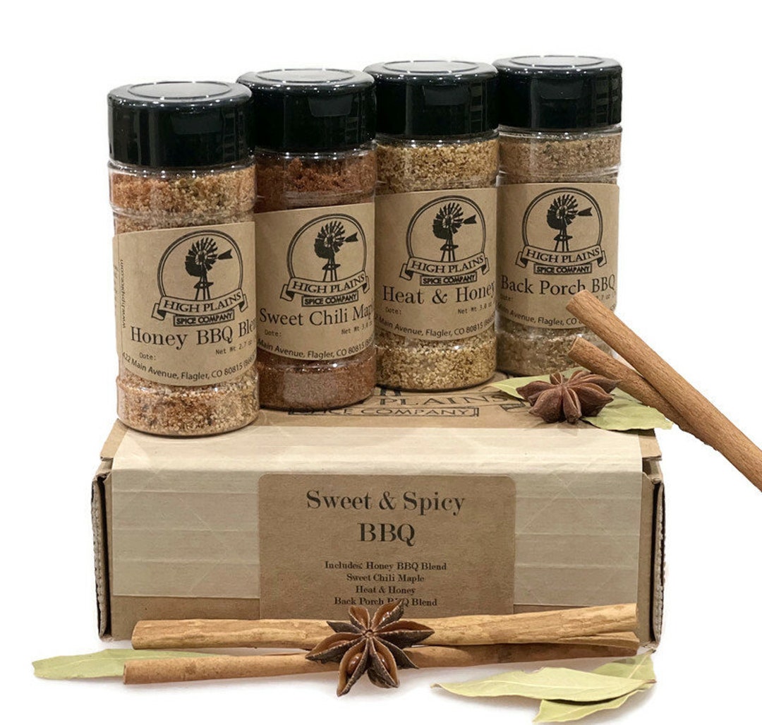 Sweet and Spicy BBQ ~ BBQ Rub and Spices Gift Set of 4 ~ Gourmet Meat ...