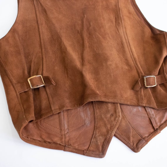 Vintage 1930s 1940s Leather Cinch Back Vest - Gem
