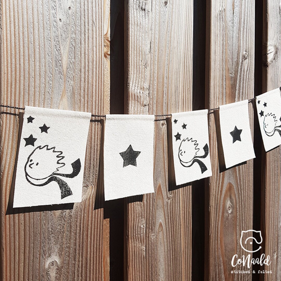 Flag Line Made of Dust. Decorative, Black and White Textile Garland Le ...