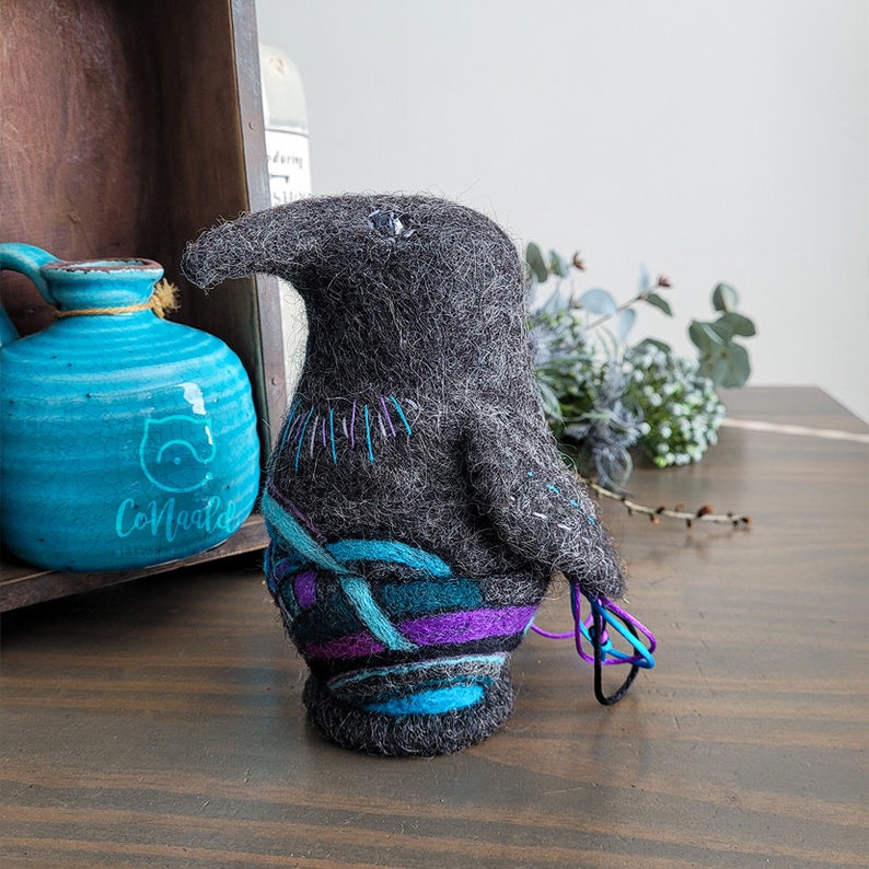 Needle Felted Crow With Abstract Landscape. Felt Doll. Wool Art. - Etsy