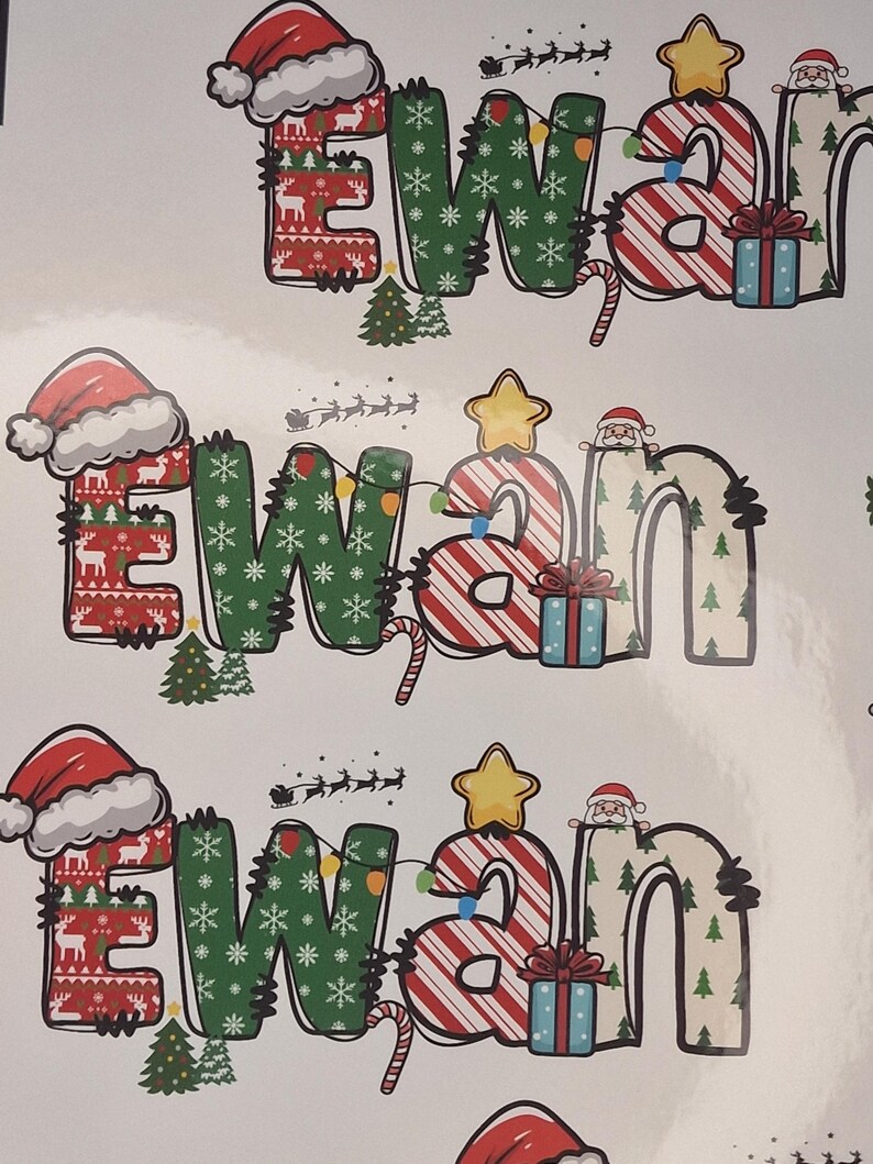Custom Name Christmas Gift Stickers | Personalised Glossy Present ...