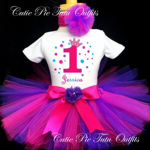 Princess Crown Light Blue Hot Pink Frozen Inspired 1st First - Etsy