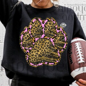 Preppy Paw Print PNG Leopard Print Cheetah Lions Tigers Panther Mascot ...