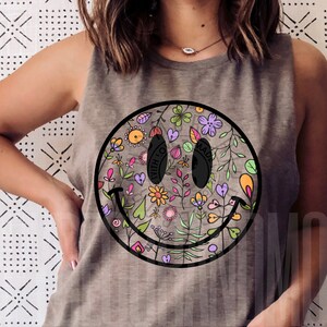 Boho Smiley Face PNG Bohemian Smiley Face Smiley Transfer Design Smiley ...