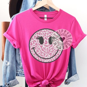 Leopard Print PNG Smiley Face PNG Smiley Face Smile Face Sublimation ...