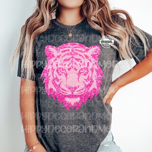 Tiger PNG Tigers Mascot Preppy PNG Pink Sparkly Glitter Tigers Shirt ...