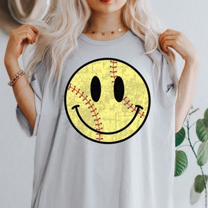 Softball PNG Smiley Face PNG Retro Smiley Face Distressed Smiley Face ...