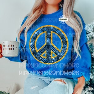 Sequins Peace PNG Sparkly Glitter Christmas Shirt Sublimation Vector ...