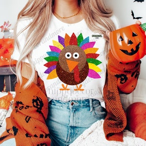 Turkey PNG Glitter Sparkle Sequin PNG Thanksgiving Sweatshirt ...