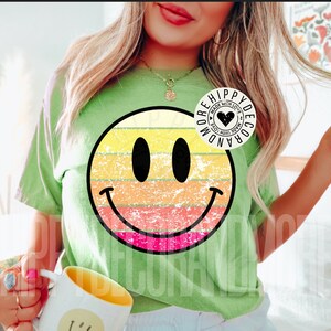 Distressed Retro Smiley Face PNG Sunny Smiley Png Boho Png Boho Smiley ...