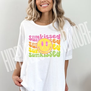 Smiley Face PNG Retro PNG Sunkissed Smiley Face Shirt Design Summer ...