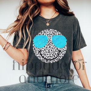 Distressed Leopard Print PNG Smiley Face PNG Sunglasses Smiley Face ...