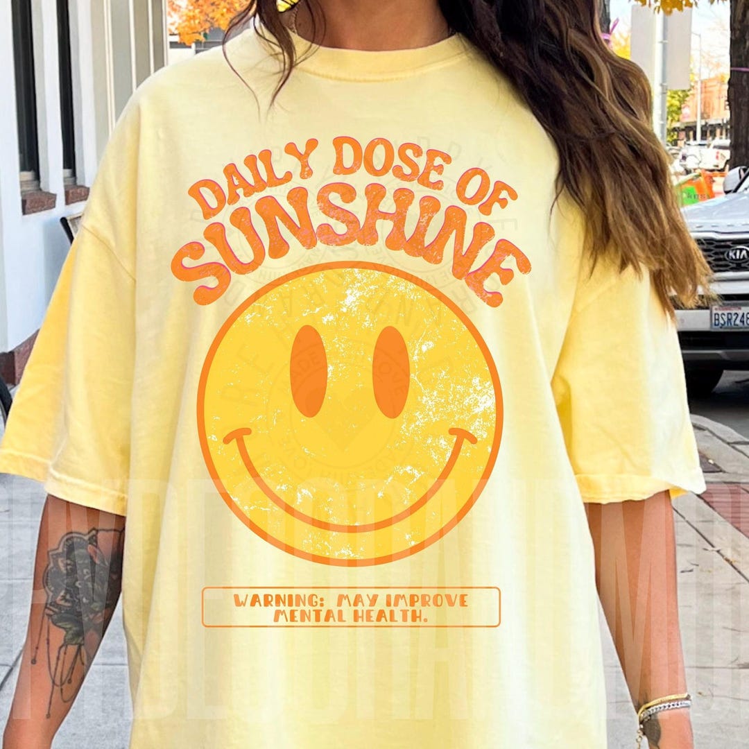 Smiley Face PNG Sunshine Smiley Face Shirt Mental Health Spring Break ...