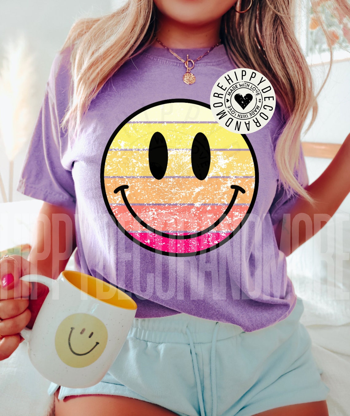 Distressed Retro Smiley Face PNG Sunny Smiley Png Boho Png Boho Smiley ...