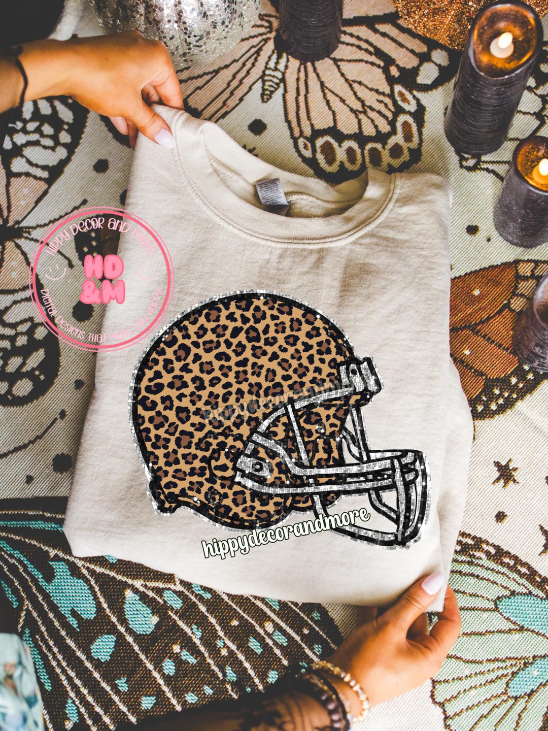 Leopard Print Football Helmet PNG Sparkly Football PNG Girly Football ...