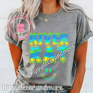 River Rat PNG Smiley Face PNG Neon Summer Vibes PNG Floating Float Trip ...