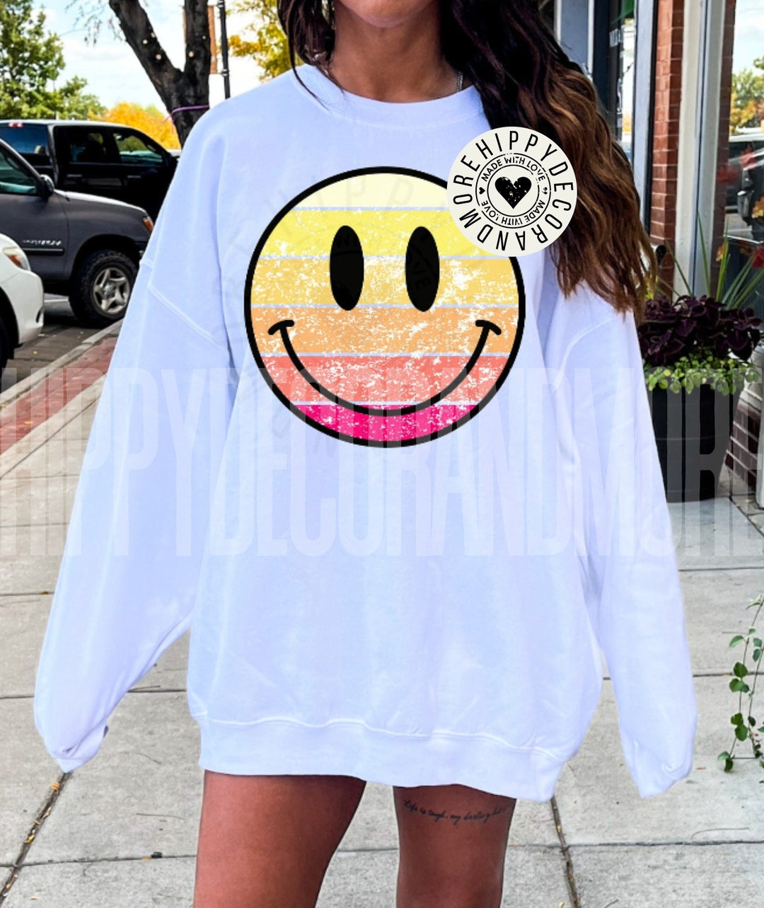 Distressed Retro Smiley Face PNG Sunny Smiley Png Boho Png - Etsy